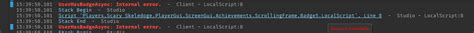 Userhasbadgeasync Internal Error Scripting Support Developer
