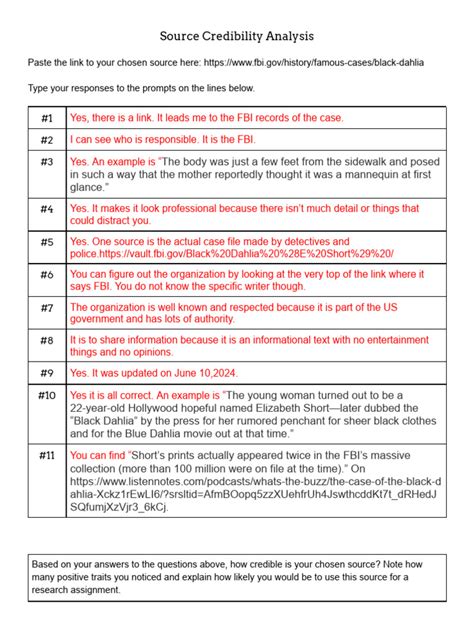 Copy Of Source Credibility Analysis Pdf