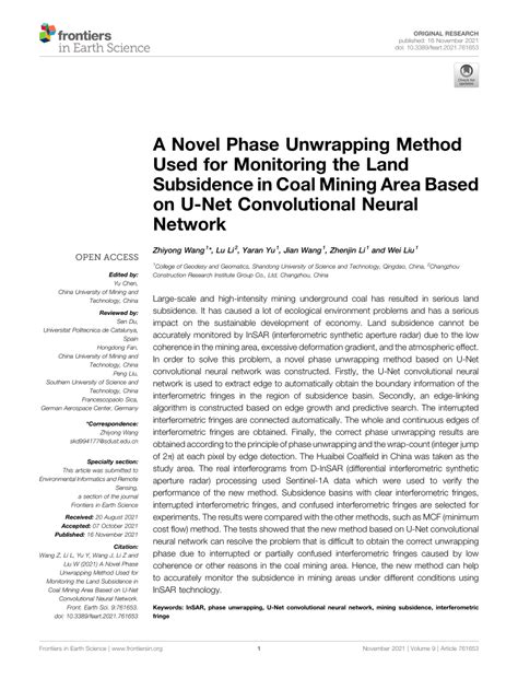 Pdf A Novel Phase Unwrapping Method Used For Monitoring The Land