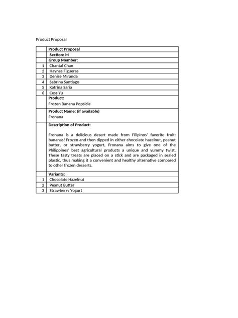 Product Proposal Pdf