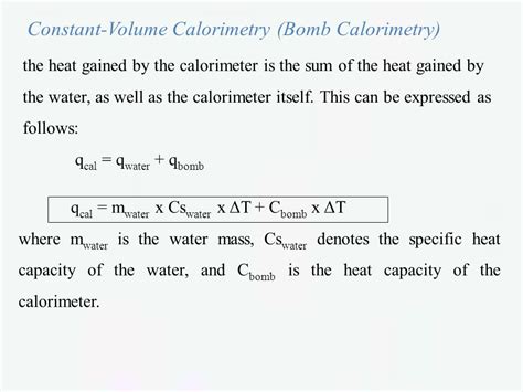 Bomb Calorimeter Equation
