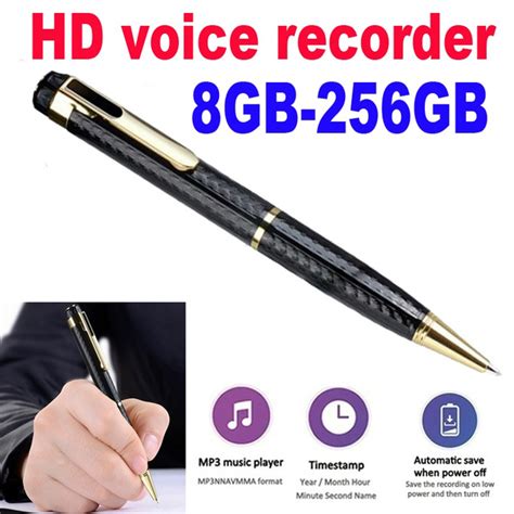 8gb 256gb Rechargeable Dictaphone Professional Mini Digital Hd Voice Recorder Ball Pen Noise