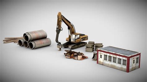 Low Poly Construction Assets Download Free 3d Model By 99miles