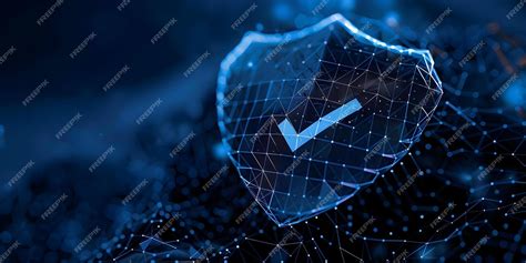 Premium Photo Ensuring Cybersecurity With A Dark Blue Wireframe