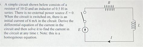 Solved A Simple Circuit Shown Below Consists Of A Resistor Chegg