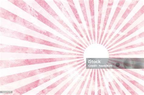 일본 종이 질감 배경 분홍색 태양 광선 복고풍 스타일의 태양 버스트 패턴 개요 일러스트레이션 라인 아트 수채화에 대한 스톡 사진 및 기타 이미지 Istock