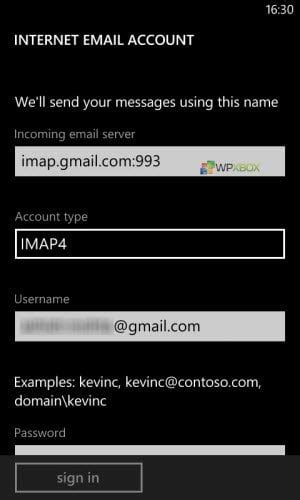 Manualy Configure IMAP Settings In Emails Windows Phone