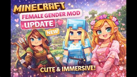 Minecraft Female Gender Mod New Update 💖 Cute Animations Body Models