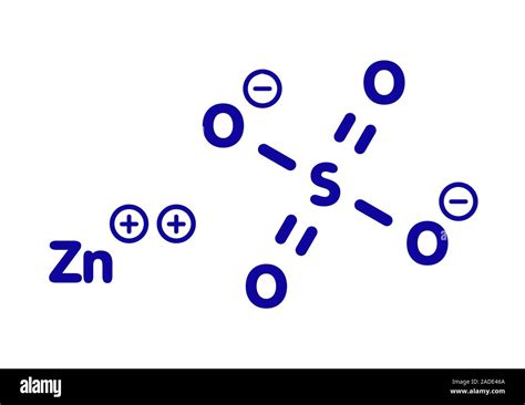 Zinc Sulfate Chemical Structure Blue Skeletal Formula On White Background Stock Photo Alamy