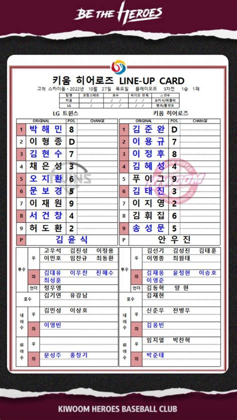 💖🌹고척 승 가보자🦸‍♂️ 히어로즈 플옵 3차전 달글🌹💖 인스티즈instiz 키움 카테고리