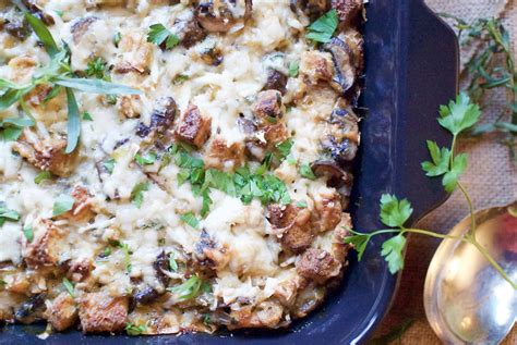 Mushroom And Leek Bread Pudding A Hint Of Rosemary