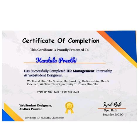 Preethi Kandula On Linkedin Completed Internship