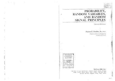 Pdf Peyton Z Peebles Jr Probability Random Variab