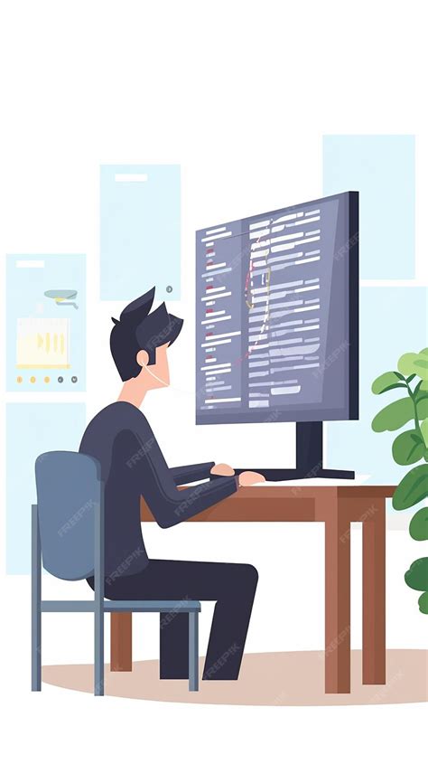 premium photo cartoon illustration program development team web developer