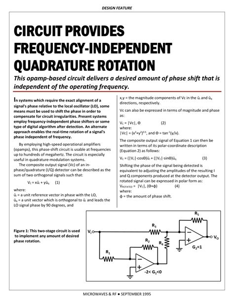 Pdf Circuit Provides Frequency Independent Quadrature Rotation