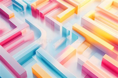 3d Render Of Colorful Interlocking Beams In Abstract Geometric Pattern Generative Ai Stock