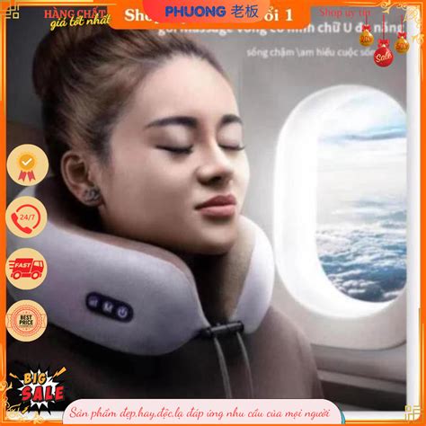 Gối Massage Cổ Chữ U 360 Đa Năng Hỗ Trợ Mát Xa Vùng Cổ Vai Gáy Gối Massage Cổ Nhật Bản