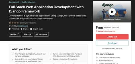 Full Stack Web Application Development With Django Framework Free
