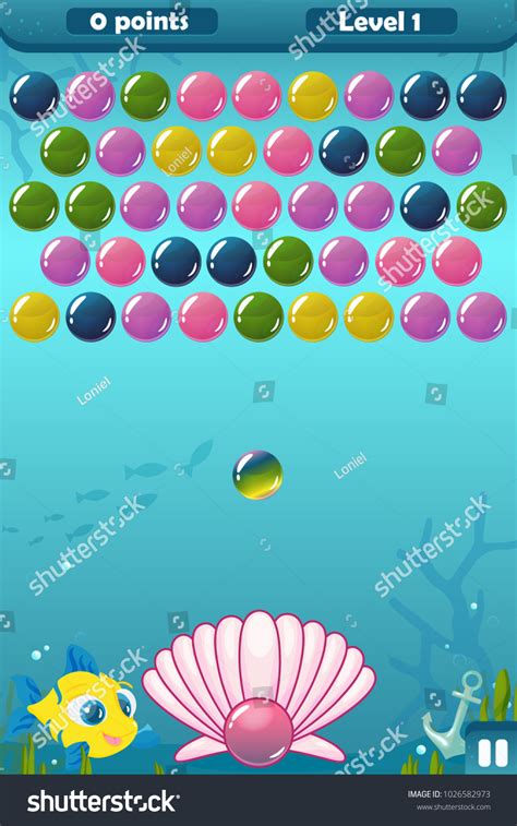 Vector Bubble Shooter User Game Interface Stock Vector Royalty Free