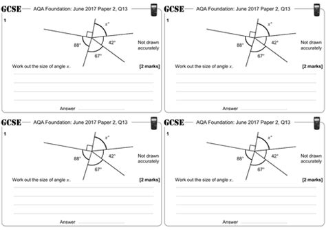 Basic Angle Facts Gcse Questions Foundation Aqa Teaching Resources