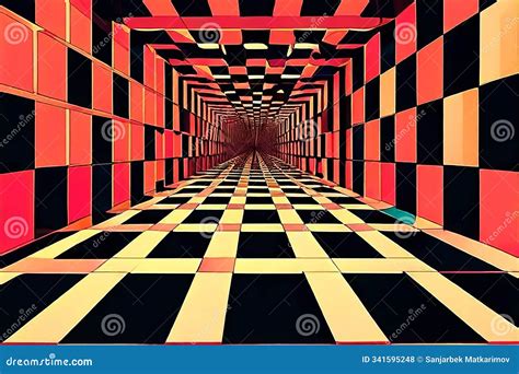 Optical Illusion Grid Photo Manipulated To Create A Grid Like Op Stock Illustration