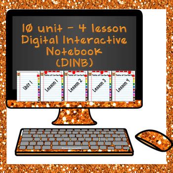 Digital Interactive Notebook Google Slides Template Editable Orange