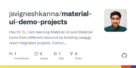 Github Jsvigneshkanna Material Ui Demo Projects Hey Hi I Am Learning Material Ui And