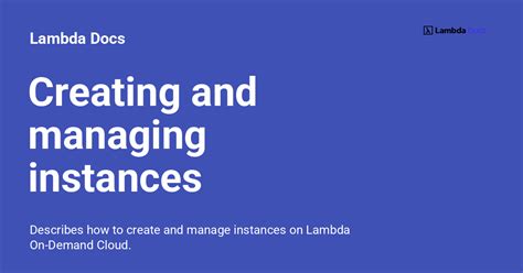 Creating And Managing Instances Lambda Docs