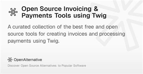 Open Source Invoicing And Payments Tools Using Twig Openalternative
