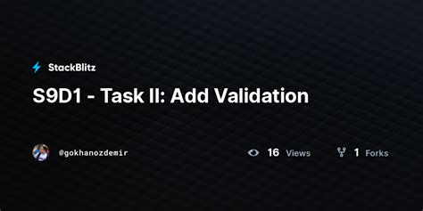 S9d1 Task Ii Add Validation Stackblitz