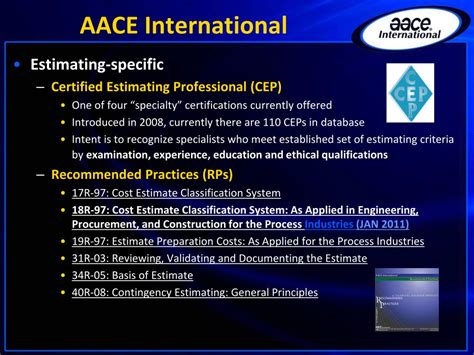 Ppt The [aace] Estimate Classification System Applied To The Doe Cd Process Powerpoint