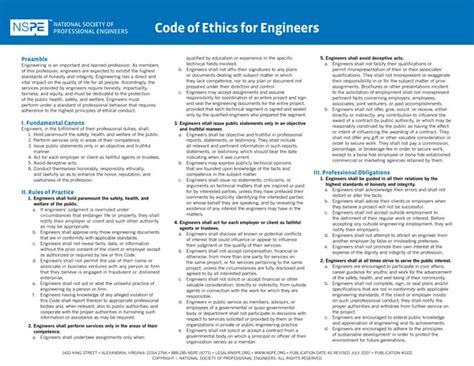 Nspe Code Of Ethics For Engineerspdf