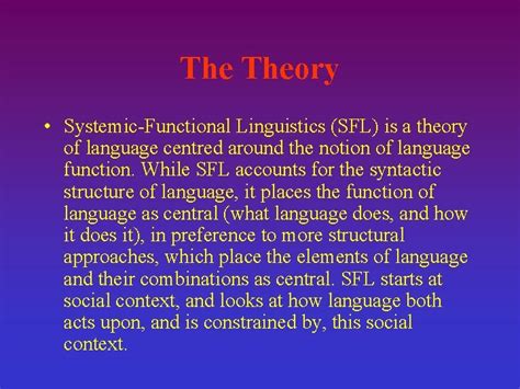 Systemic Functional Linguistics Lecture 1 Introduction Introduction Systemic