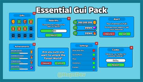 Essential Gui Pack Clearly Development
