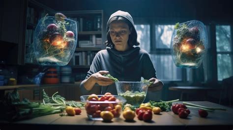 Premium Ai Image A Biohacker Optimizing Their Diet With Personalized Nutrition Generative Ai