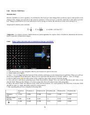 Lab Docx Lab Electric Field Lines Introduction Electric Field E Is A Vector Quantity It Is
