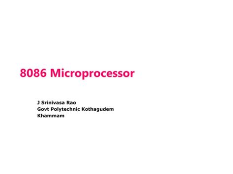 8086 Introduction Pptx