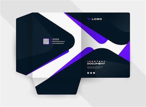 premium vector document folder or pocket presentation folder template