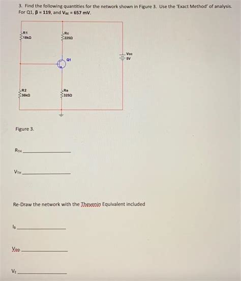 Solved 3 Find The Following Quantities For The Network