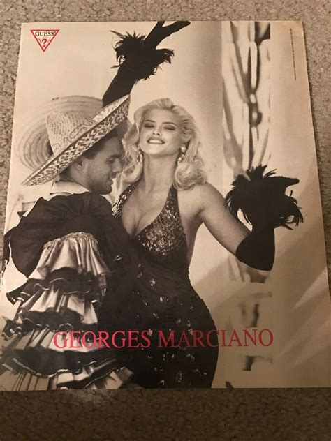 Vintage 1992 Anna Nicole Smith Guess Georges Marciano Poster Print Ad
