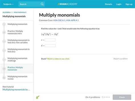 Khan Academy Multiply Monomials Unit Plan For 9th 10th Grade