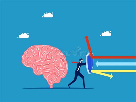 Concept Protection Businessman Holding A Shield To Protect The Brain