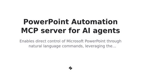 PowerPoint Automation MCP Server For AI Agents