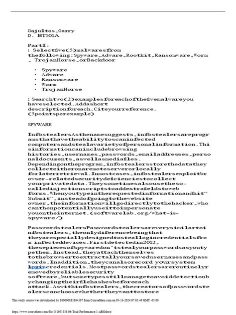 06 Task Performance 1 Arg Pdf Security Computer Security