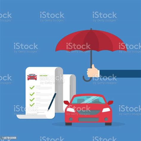 자동차 보험 문서 보고서 자동차 아이콘 차량 금융 자동차 대리점 법률 거래로 승인 된 종이 계약 체크리스트 또는 대출 체크 마크 양식 목록 가입서에 대한 스톡 벡터 아트 및