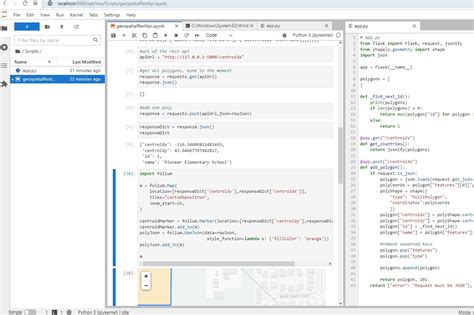 how to make a geospatial rest api web service with python flask and