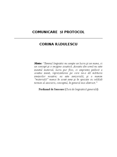 Comunicare Si Protocol Corina Radulescu Pdf