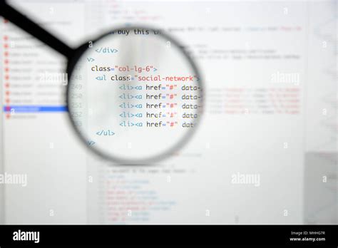 Real Html Code Developing Screen Programing Workflow Abstract
