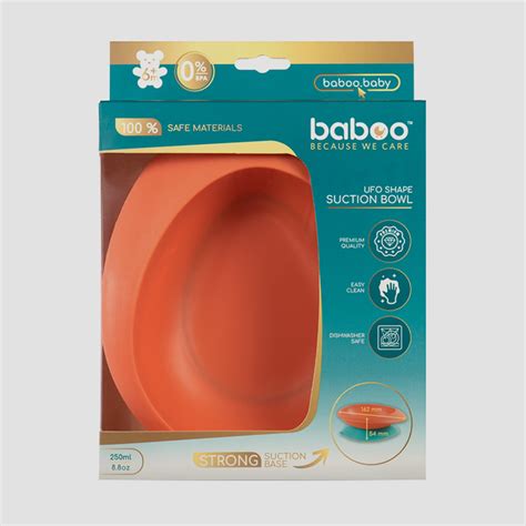 Baboo наалддаг сууртай зууван аяга улбар шар 6 сар 250мл