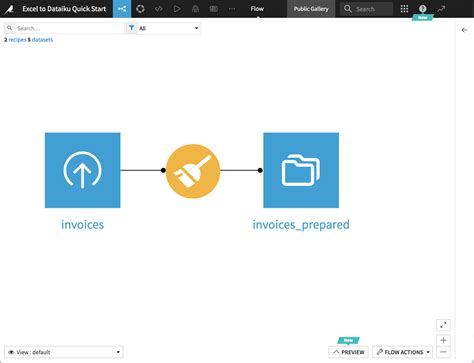 dataiku launch program build a recipe to prepare your data discover